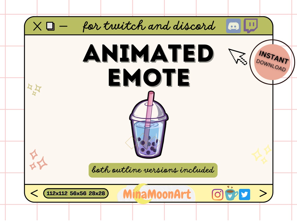 ANIMATED Bubble Tea Emote, Bubble Tea Emote Animated, Emote Twitch ...