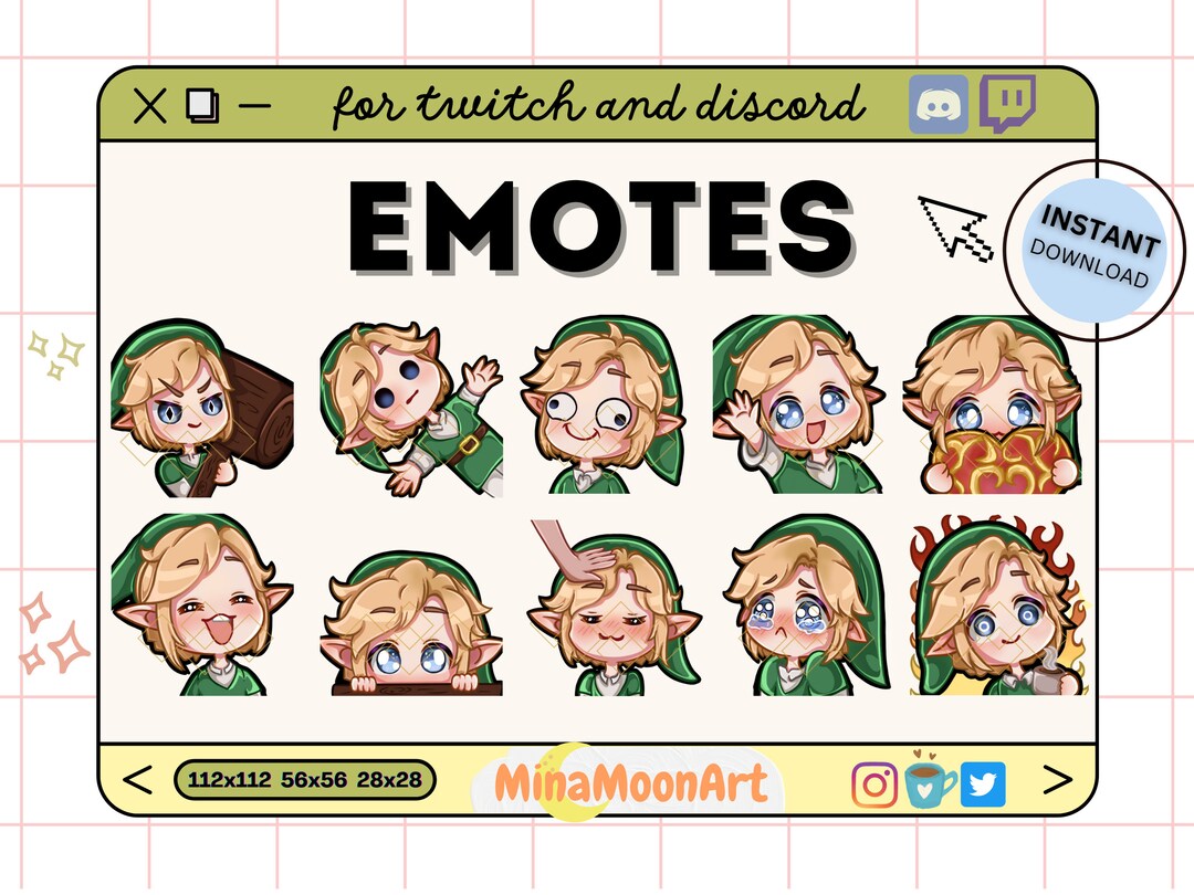 Link Twitch Emotes Set, Link Emotes, Twitch Emotes Link, Zelda Emotes ...