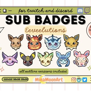 Eeveelutions Badges, Twitch Eevelutions Sub Badges, Eeveelutions Twitch ...