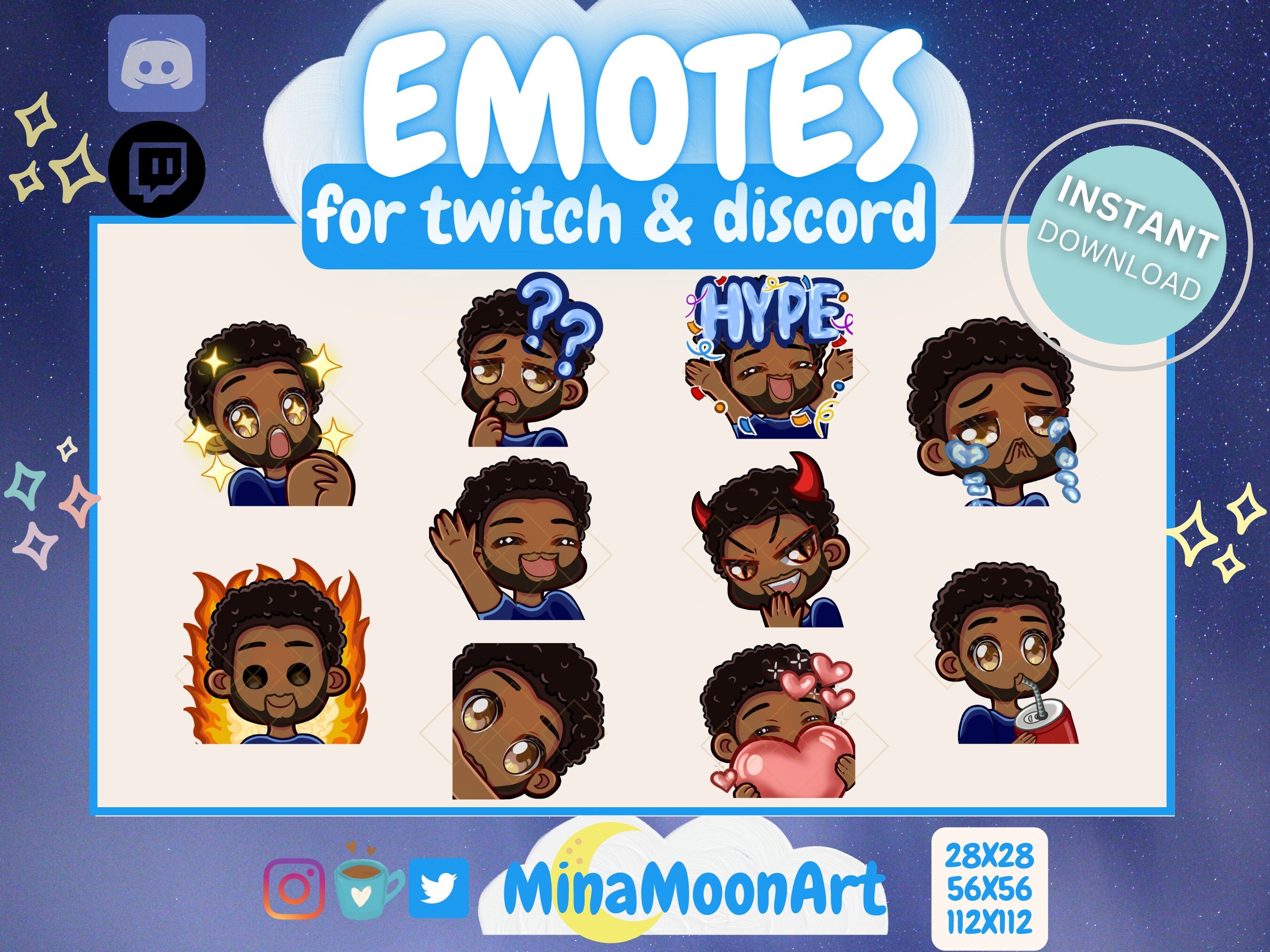 Curly Hair Twitch Emotes, Twitch Boy Emotes, Twitch Emotes Afro Hair ...