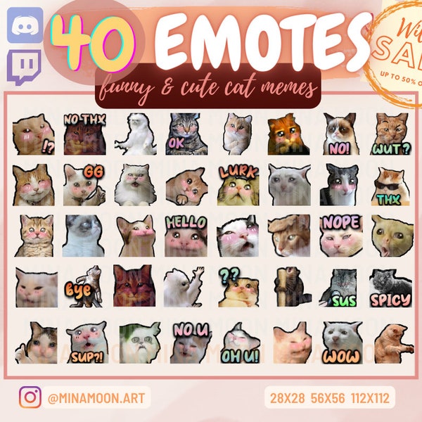 Cute Cats Twitch Emotes - Etsy