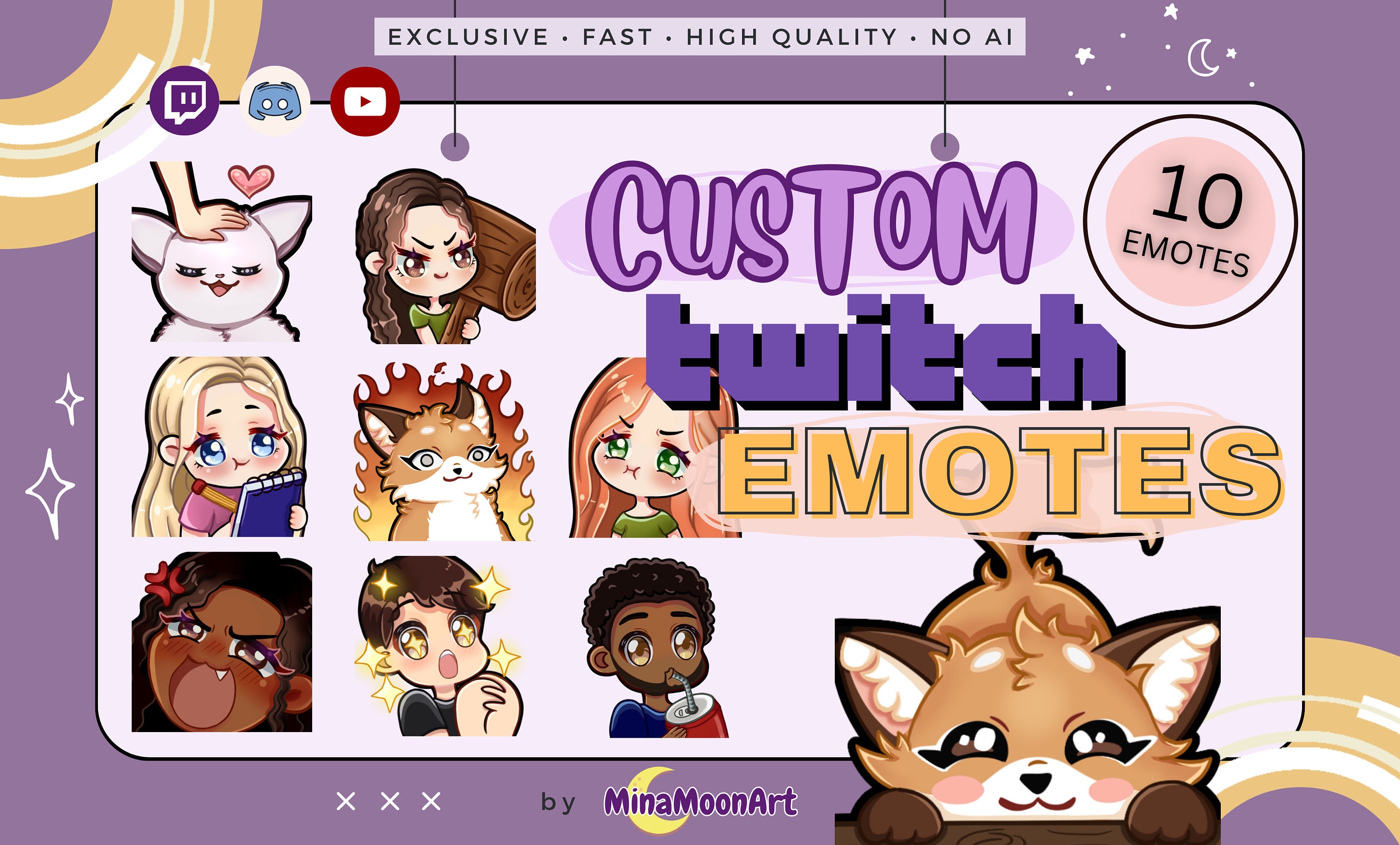10 Custom Twitch Emotes, Custom Emotes Twitch, Twitch Emotes Custom ...