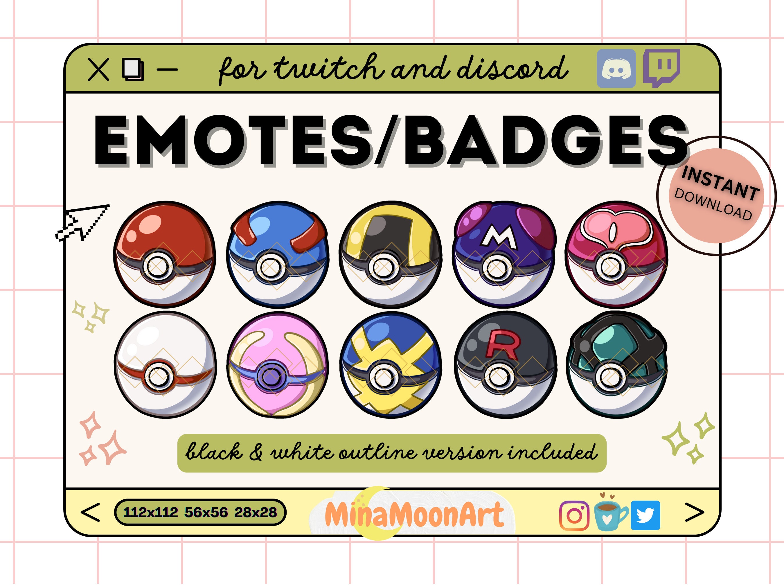 Pokeball Badges, Twitch Pokeball Sub Badges, Pokemon Ball Twitch Sub ...