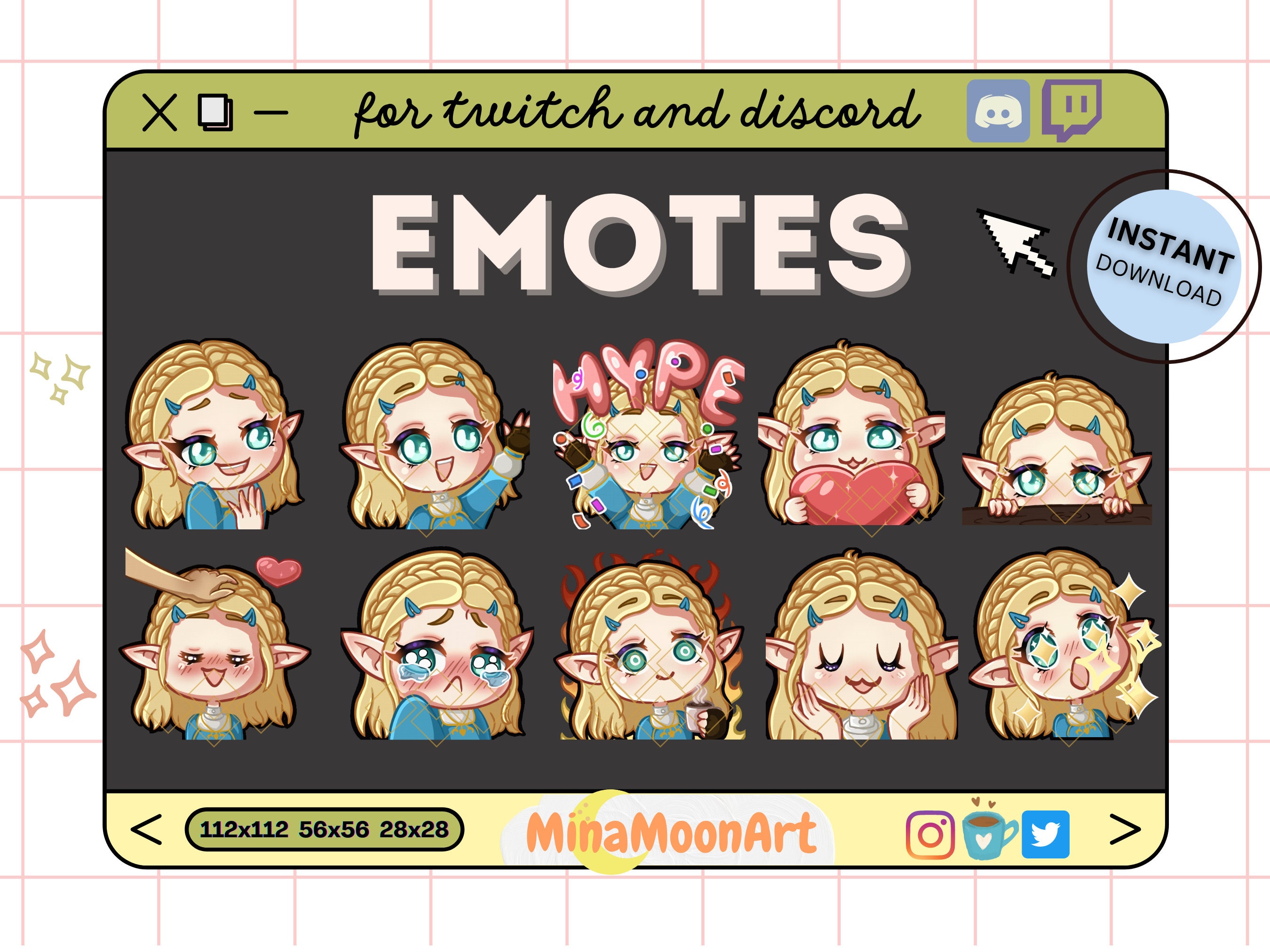 Static ANIMATED Zelda Emotes Set, Zelda Twitch Emotes, Twitch Emotes ...