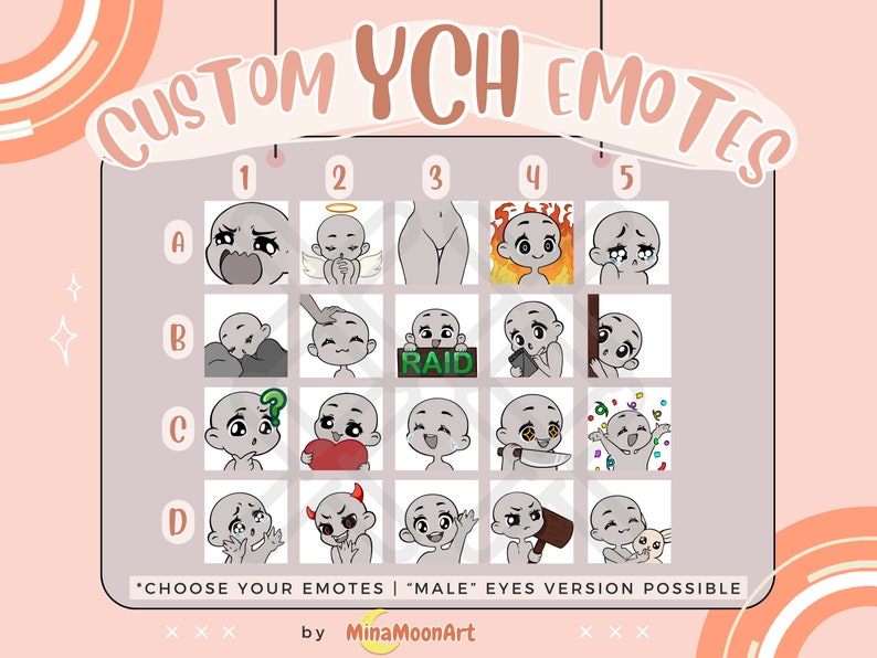 Custom YCH Emotes, Custom Chibi Emotes for Twitch, Kick, Discord ...