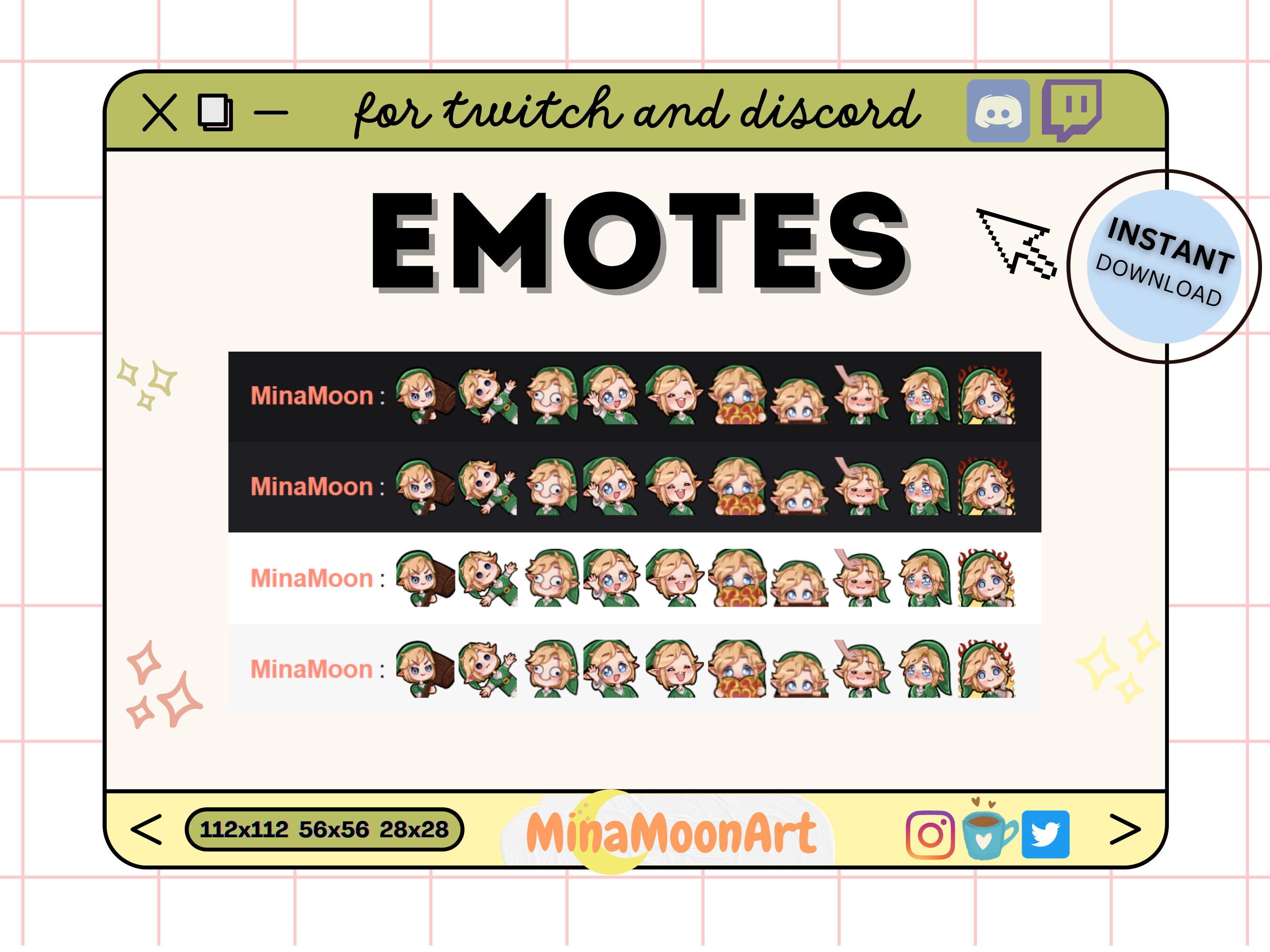Link Twitch Emotes Set, Link Emotes, Twitch Emotes Link, Zelda Emotes ...