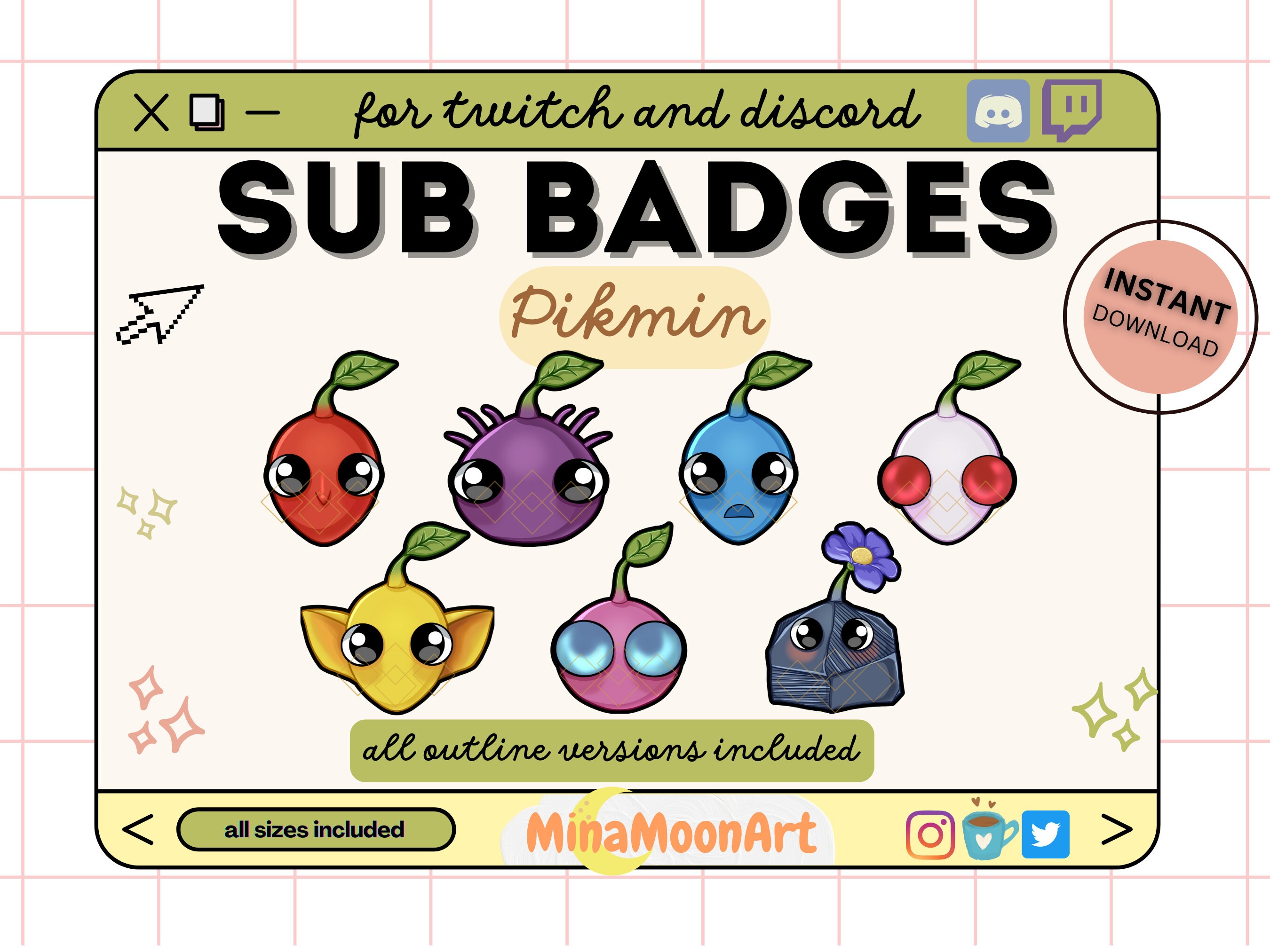 Pikmin Badges, Twitch Pikmin Sub Badges, Pikmin Twitch Sub Badges ...