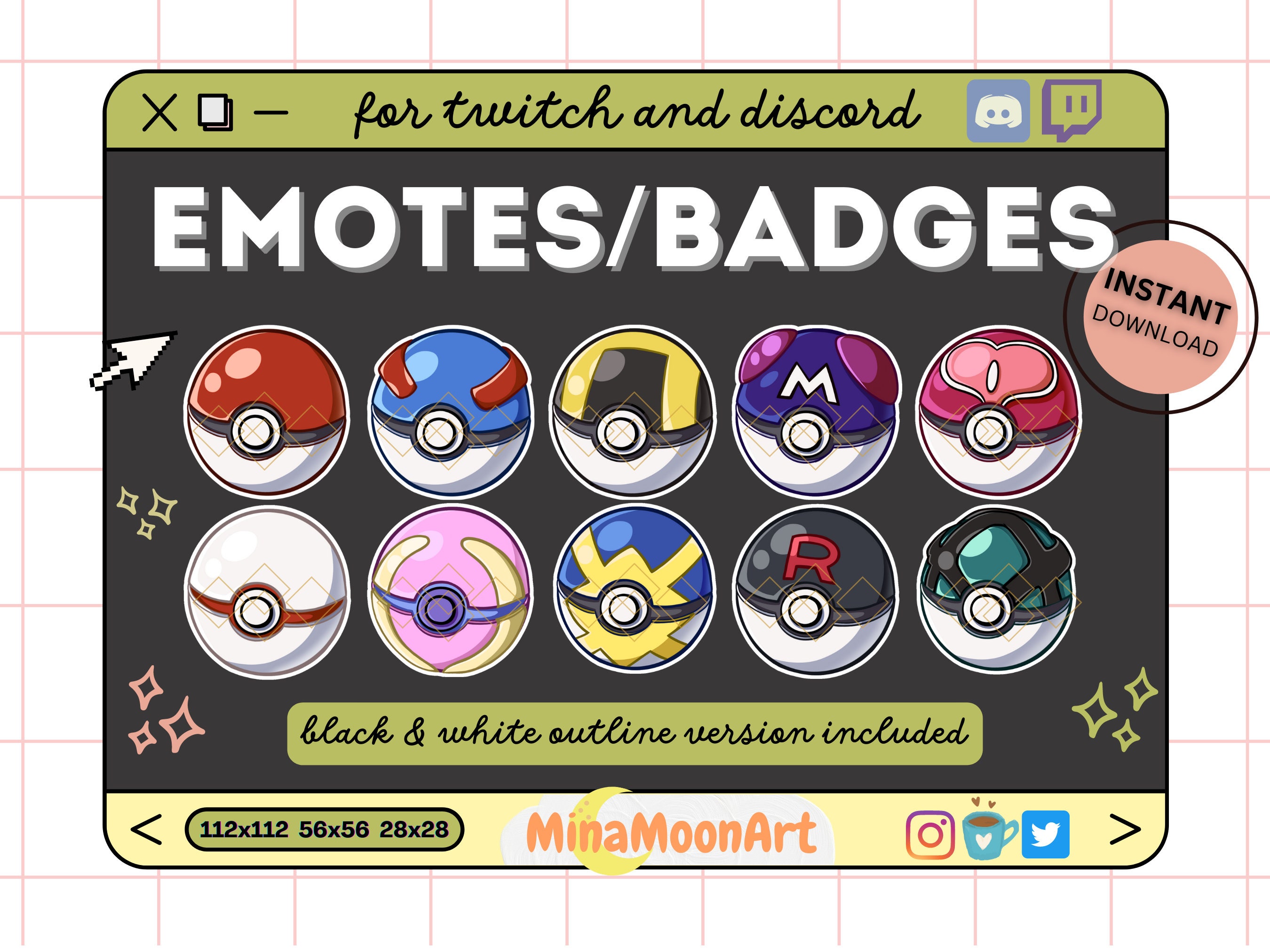 Pokeball Badges, Twitch Pokeball Sub Badges, Pokemon Ball Twitch Sub ...