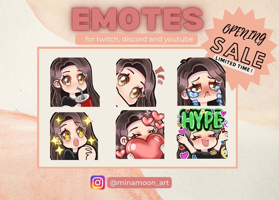 Custom Twitch Emotes V1, Custom Emotes Twitch, Twitch Emotes, Chibi ...