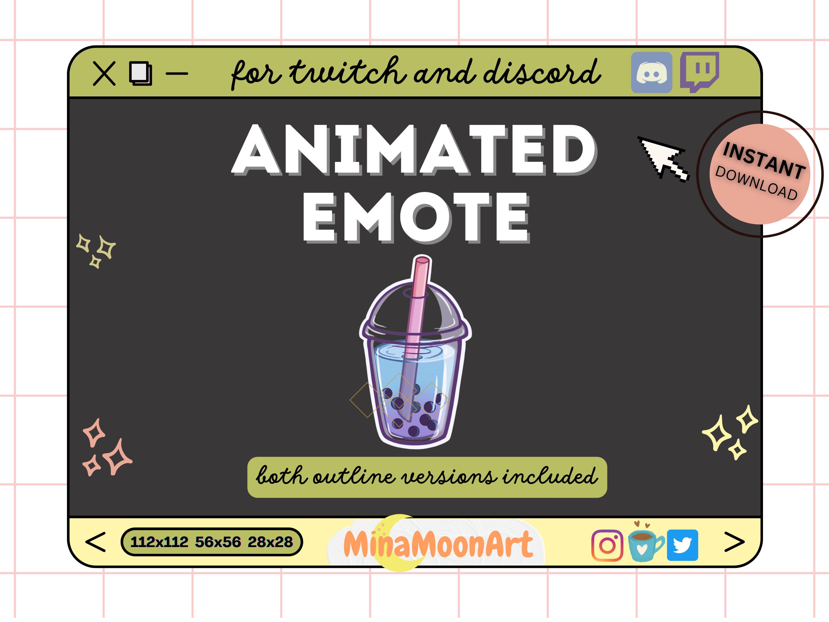 ANIMATED Bubble Tea Emote, Bubble Tea Emote Animated, Emote Twitch ...