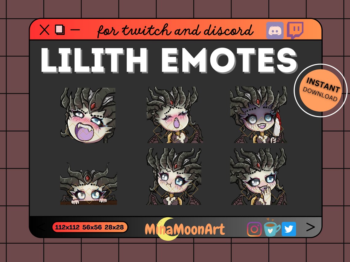 Diablo 4 Lilith Emotes for Twitch, Discord (digital Download) - Etsy