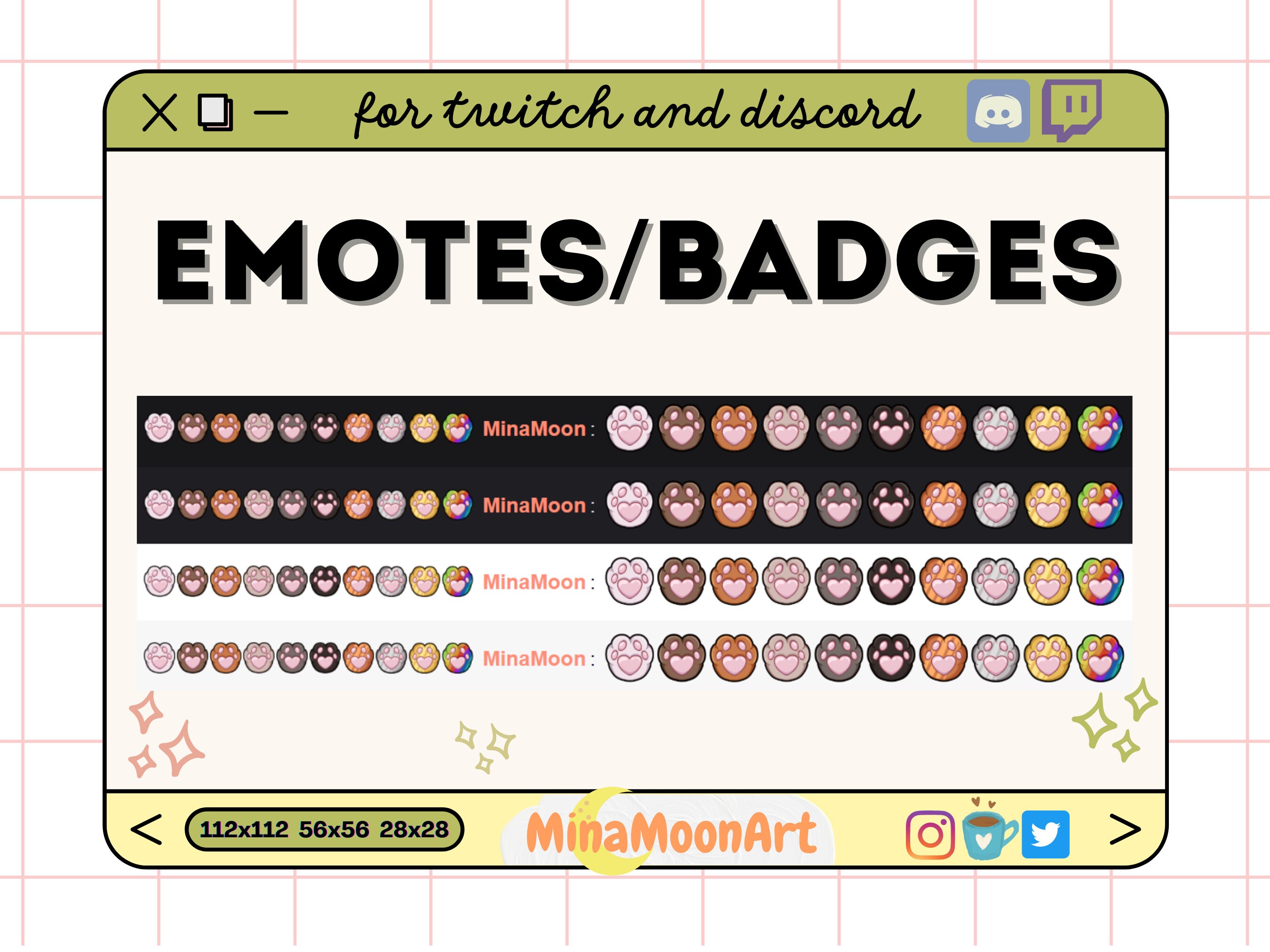 Paw Badges, Twitch Paw Sub Badges, Cat Paw Twitch Sub Badges, Streamer ...