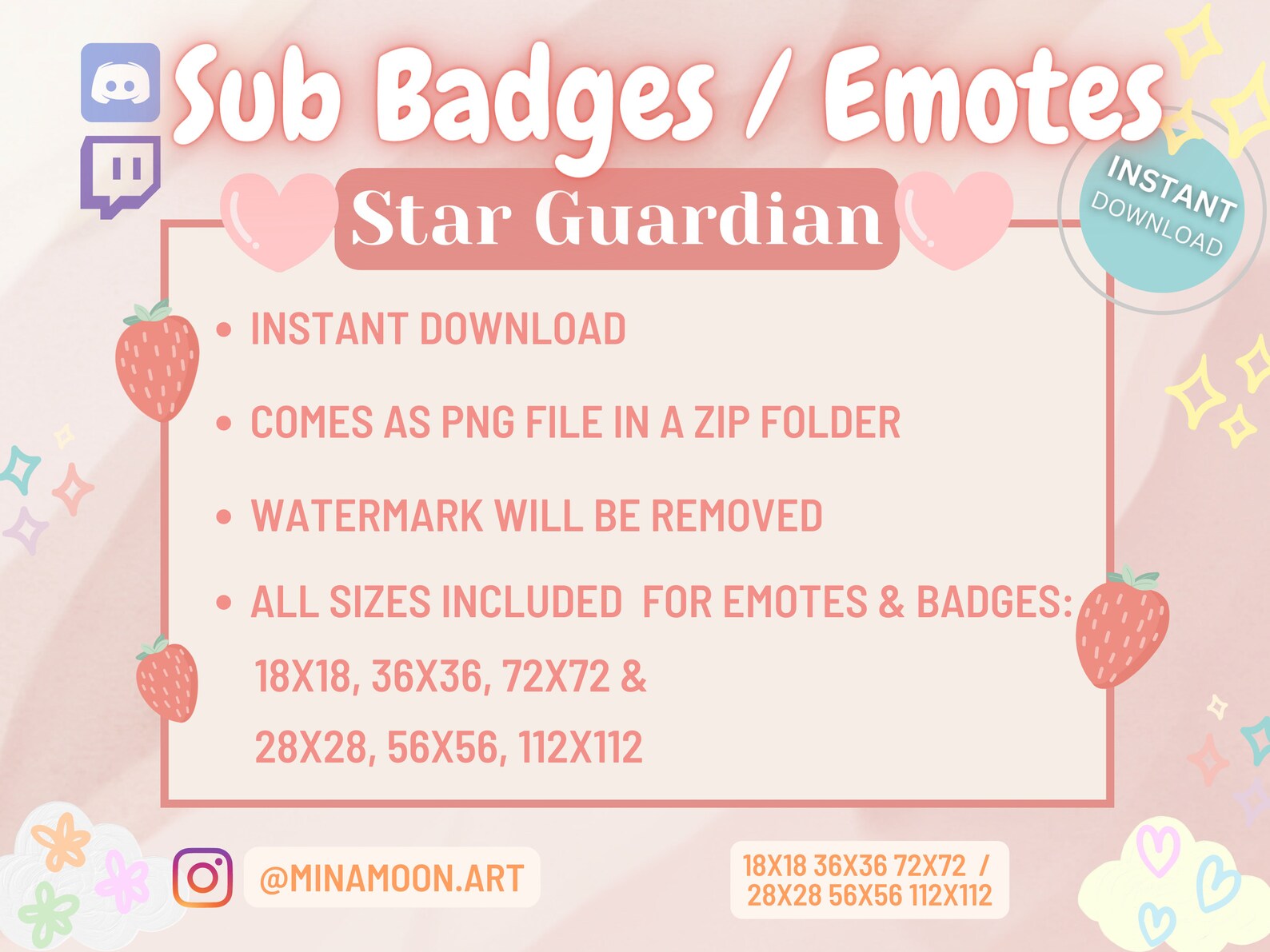 Star Guardian Sub Badges Set 1, Twitch Star Guardian Emotes, Star ...