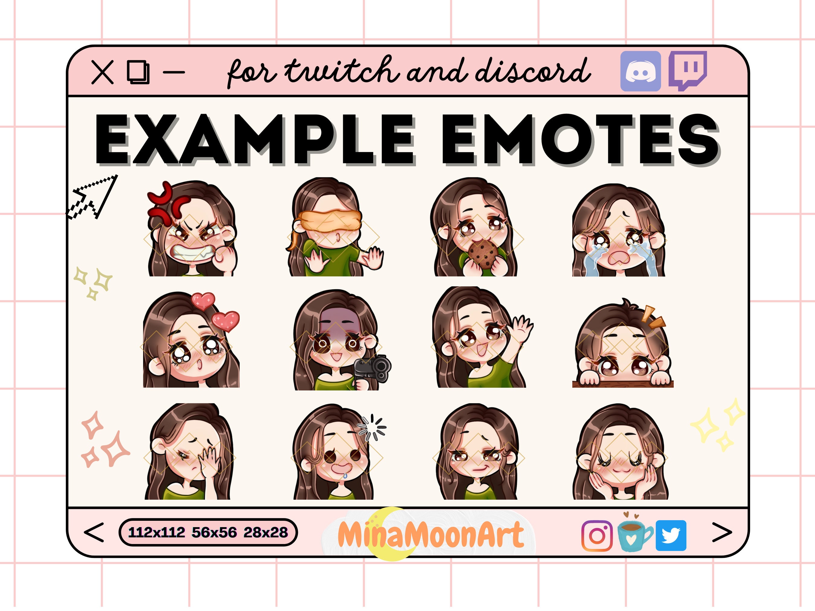 Custom Twitch Emotes Set 2, Custom Emotes Twitch, Twitch Emotes, Chibi ...