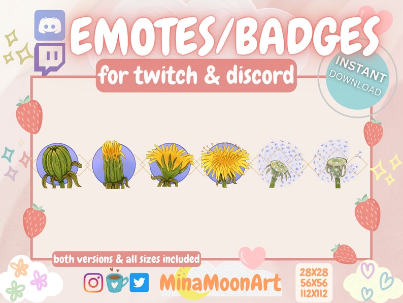 Dandelion Badges, Twitch Flower Sub Badges, Dandelion Twitch Sub Badges ...