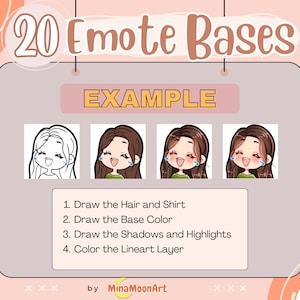 20 Emote Bases DIY, Emote Base Pack, Custom Chibi Anime Emote Template ...