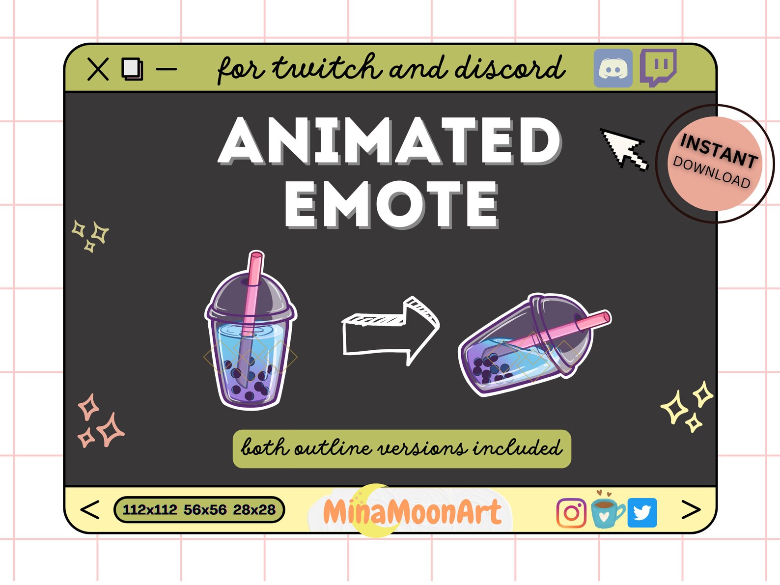 ANIMATED Bubble Tea Emote, Bubble Tea Emote Animated, Emote Twitch ...