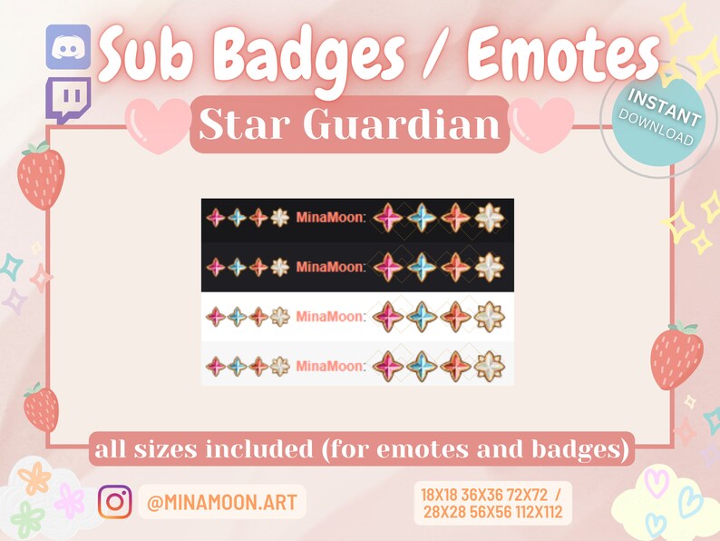Star Guardian Sub Badges Set 2, Twitch Star Guardian Emotes, Star ...