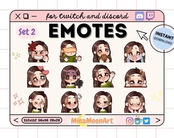 White Hair Twitch Emotes, Silver Hair Girl Emotes Pack, Twitch Emotes ...