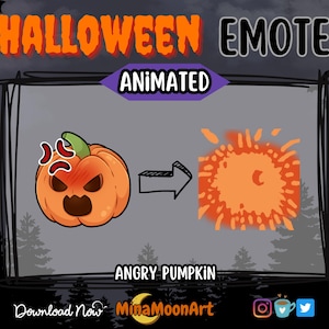 ANIMATED Pumpkin Exploding Emote, Halloween Pumpkin Emote, Animated ...