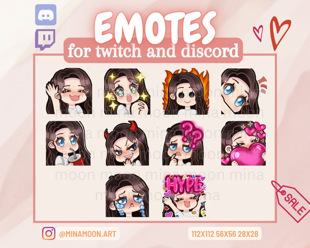 Brown Hair Girl Emotes, Brown Hair Twitch Emotes,twitch Emotes Brown ...