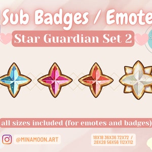 Star Guardian Sub Badges Set 2, Twitch Star Guardian Emotes, Star ...