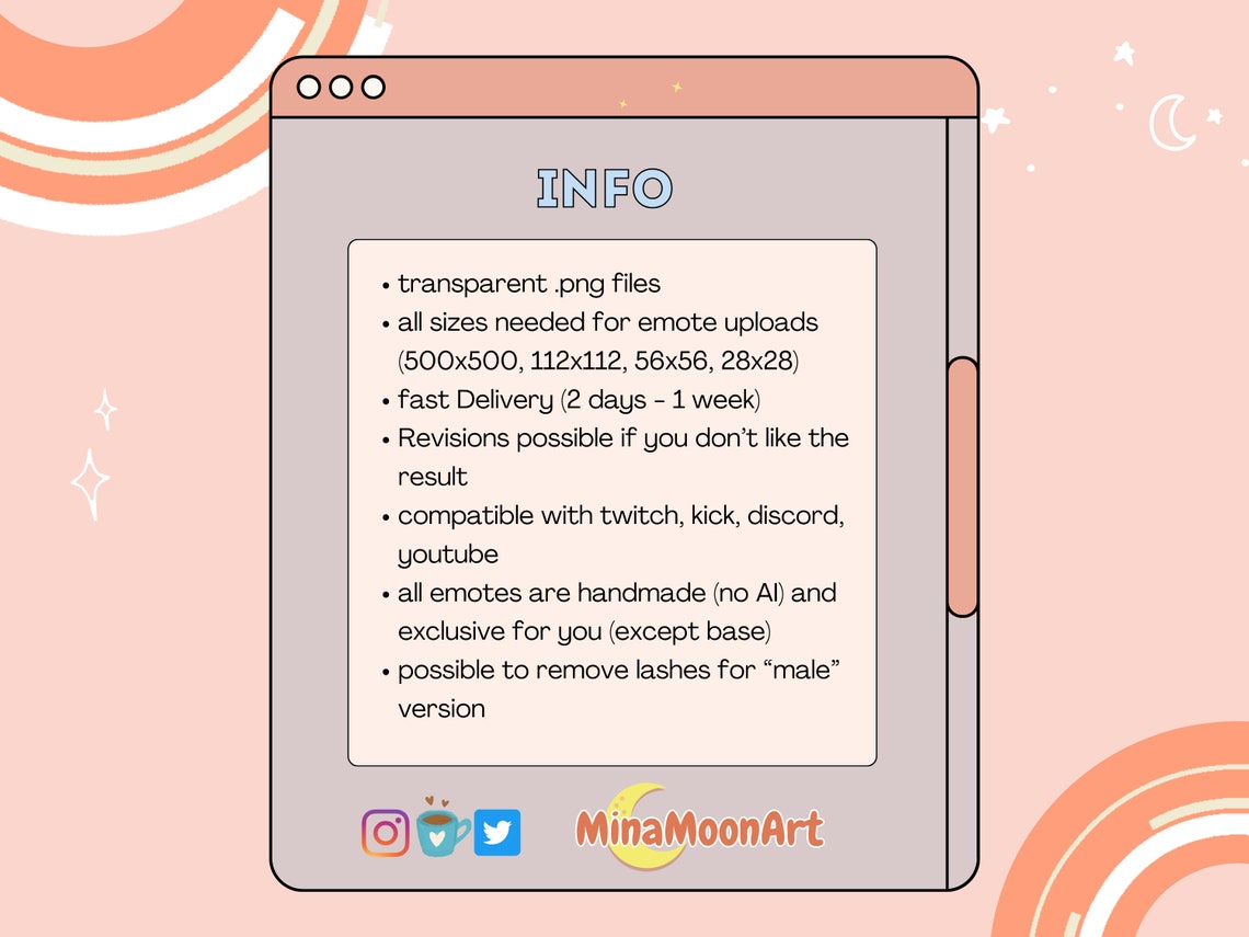 6 Custom YCH Emotes, Custom Chibi Emotes for Twitch, Kick, Discord ...