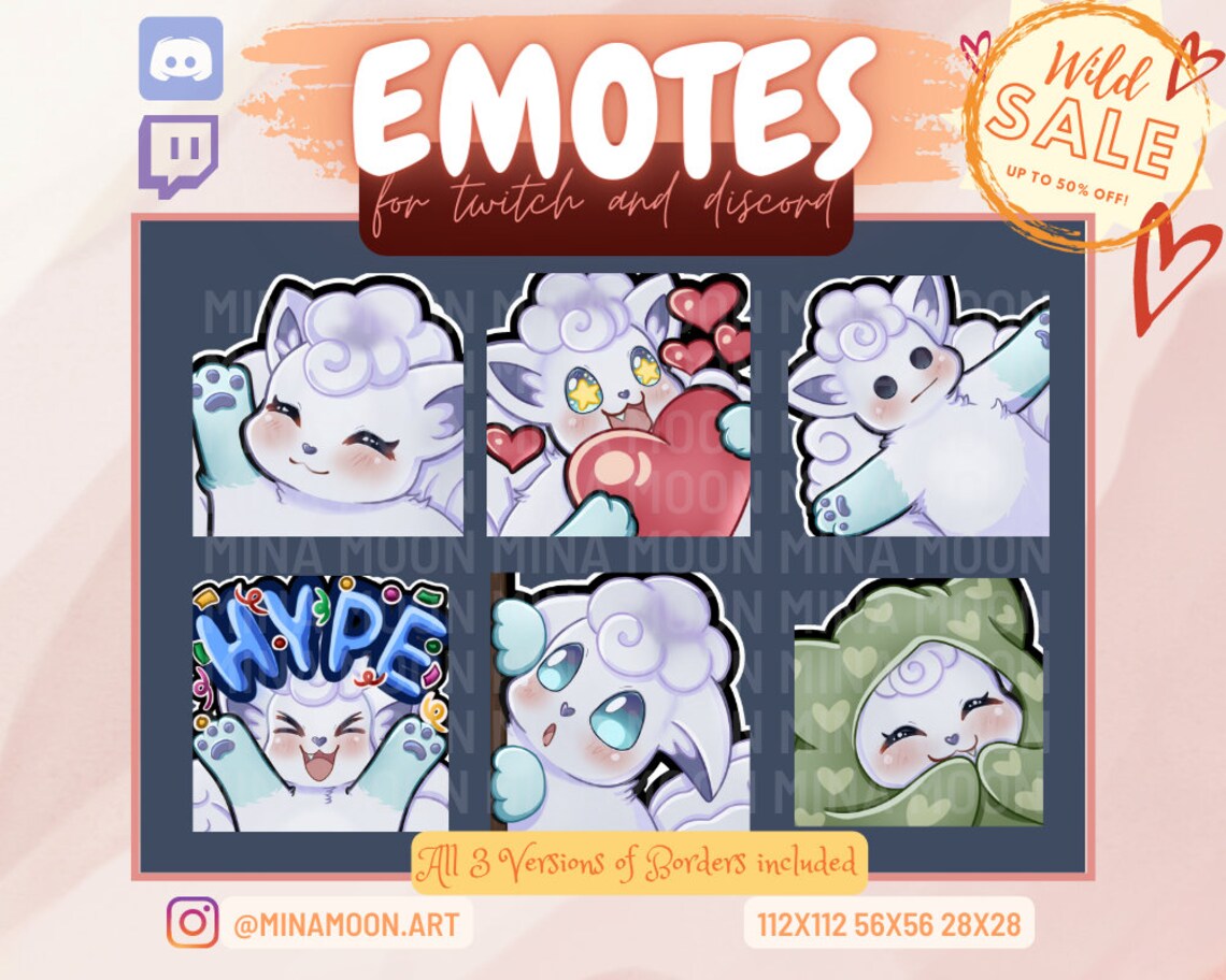 Alolan Vulpix Emote for Twitch/ Discord, Cute Emote Pack, Vulpix Twitch ...