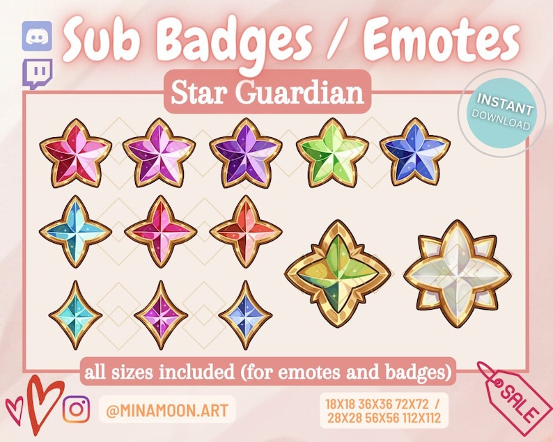 Star Guardian Sub Badges, Twitch Star Guardian Emotes, Star Guardian ...
