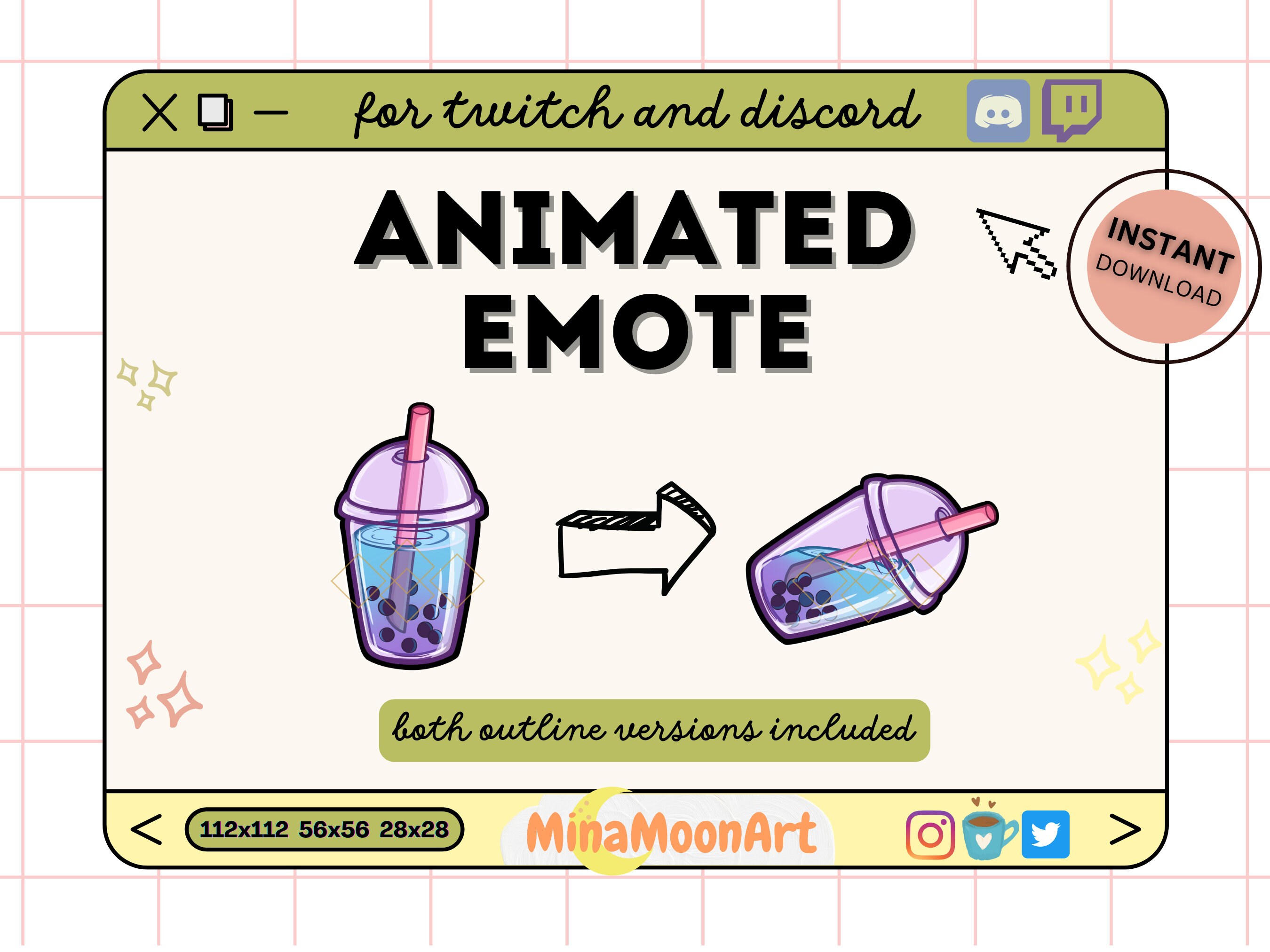 ANIMATED Bubble Tea Emote, Bubble Tea Emote Animated, Emote Twitch ...