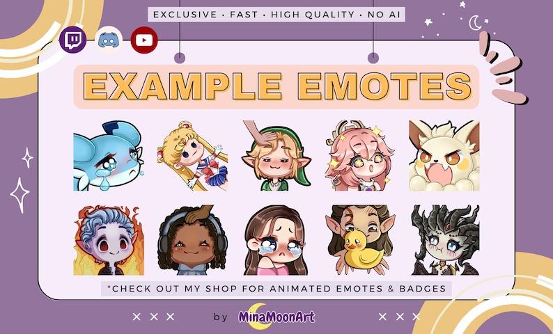 5 Custom Twitch Emotes, Custom Emotes Twitch, Twitch Emotes Custom ...