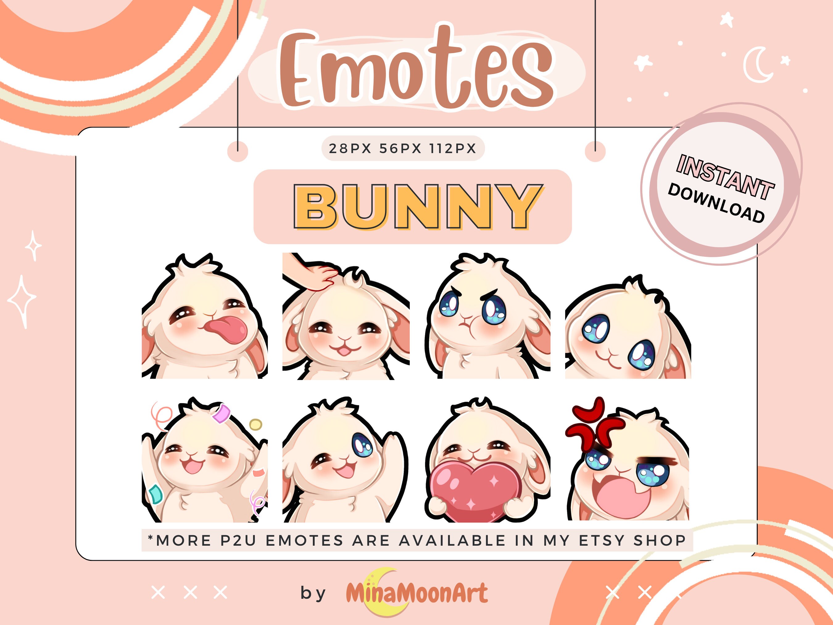 White Bunny Twitch Emotes, White Rabbit Emotes, Twitch Emotes Bunny ...