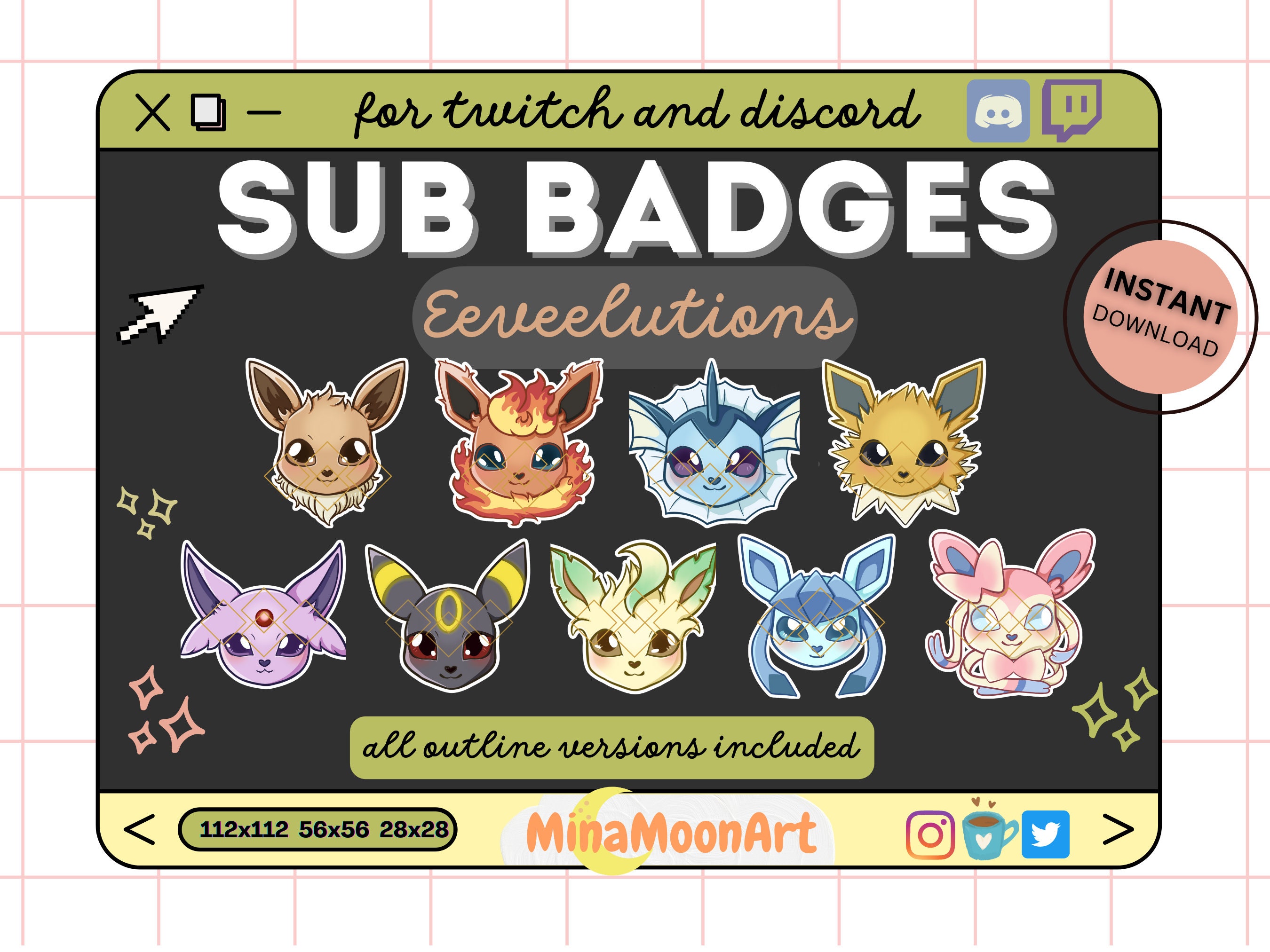 Eeveelutions Badges, Twitch Eevelutions Sub Badges, Eeveelutions Twitch ...