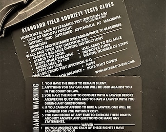 Field Sobriety Card - Etsy