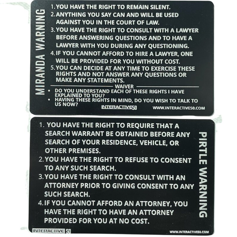 Metal Indiana Miranda / Pirtle Card - Etsy