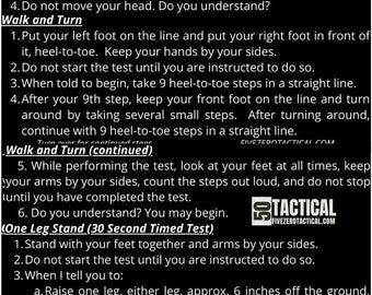 Metal SFST Card for Law Enforcement - Etsy
