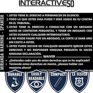 Metal Miranda Rights Card Spanish/english - Etsy