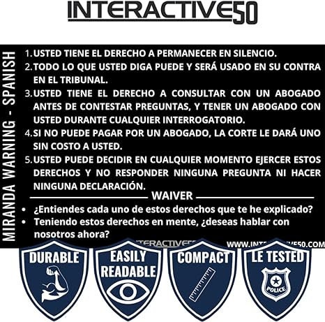 Metal Miranda Rights Card Spanish/english - Etsy