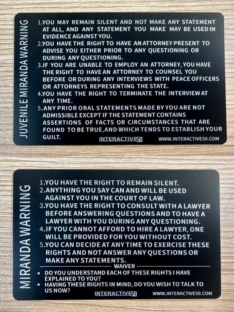 Metal Miranda / Juvenile Miranda Card - Etsy