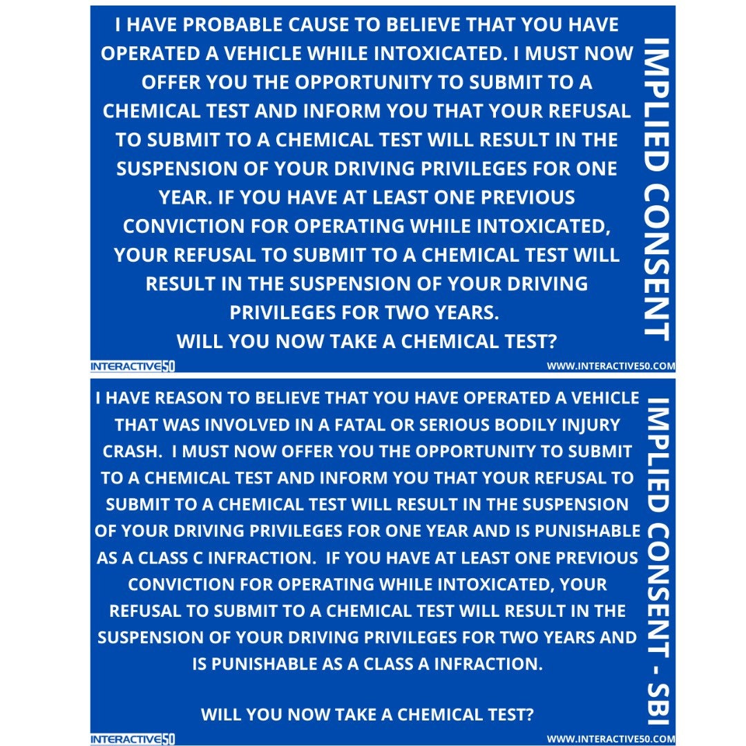 Metal Indiana Implied Consent Card Etsy