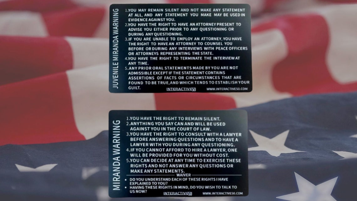 Metal Miranda / Juvenile Miranda Card - Etsy