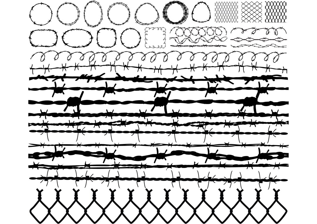 Barbed Wire Design, Wire SVG PNG, Digital Clipart, Cutfiles for Cricut ...