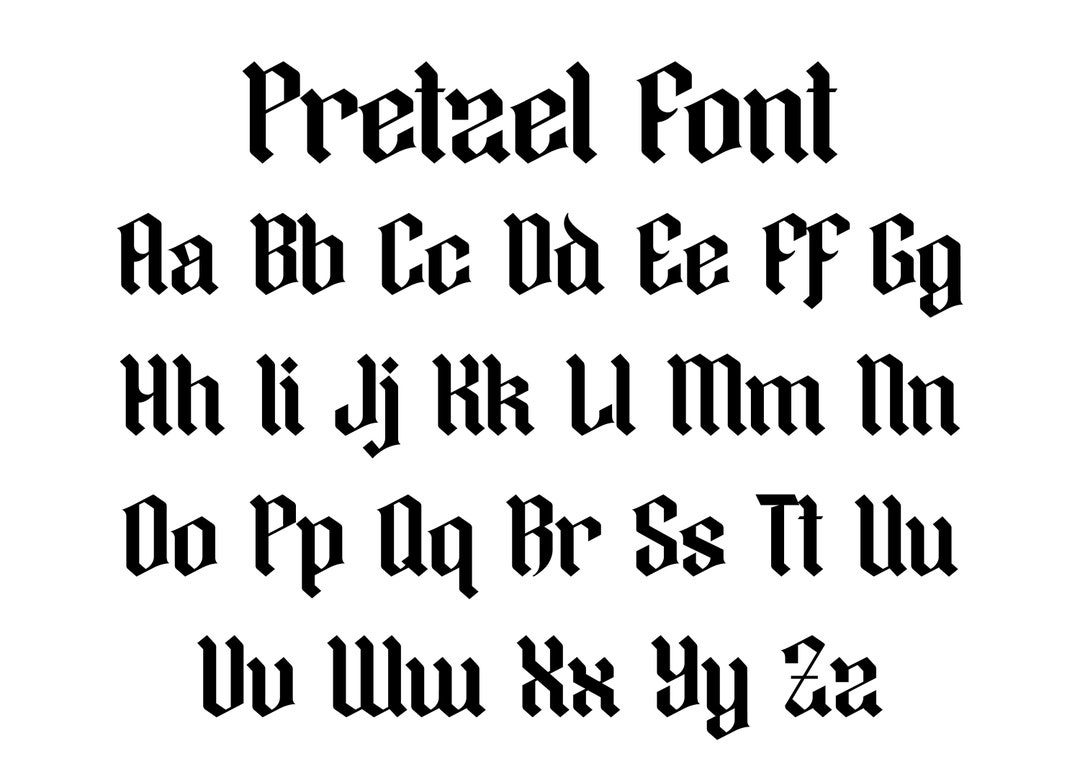 Pretxel Font - German Svg, Cricut Fonts, Old English Alphabet Svg, Cut ...