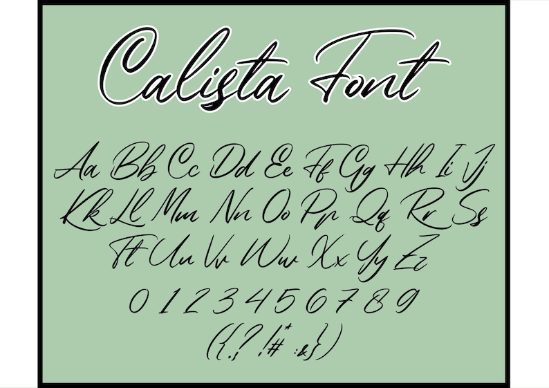 Calista Font, Calligraphy Font SVG, Fonts for Canva, Wedding Fonts, Handwritten Font SVG, Script ...