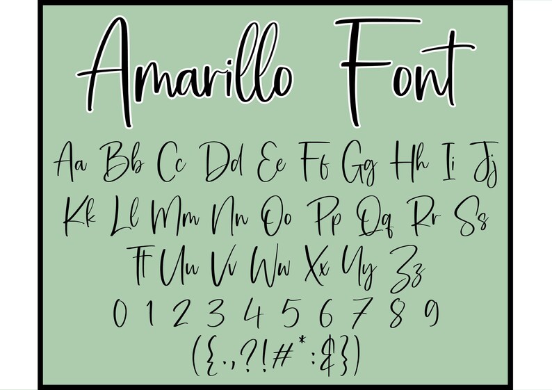 Amarillo Font, Handwritten Font, Script Fonts, Cursive Font SVG, SVG ...