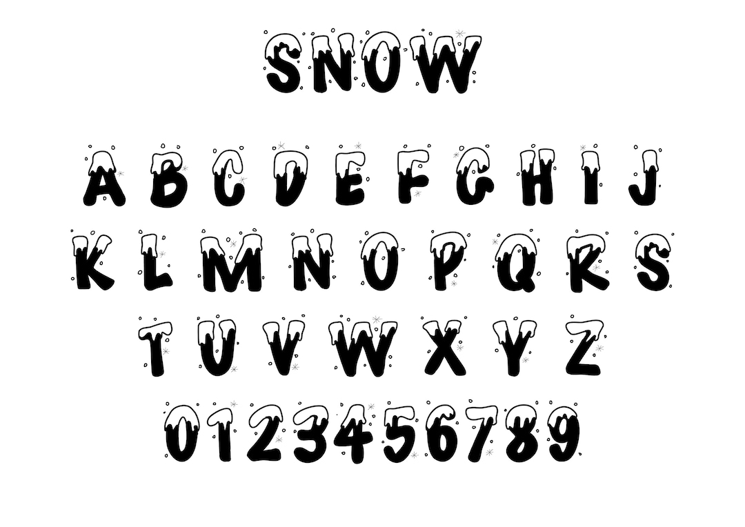 SNOW FONT SVG, Winter Svg, Snow Monogram, Winter Fonts, Letters Cut Files, Christmas Alphabet ...