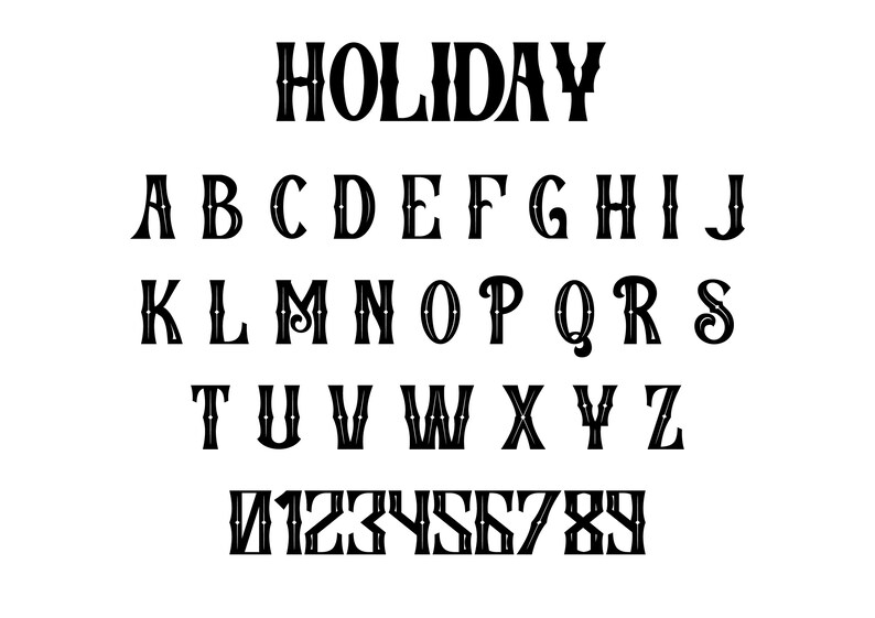 Holiday Retro Font - Instant Download, Digital Download, Christmas Font ...