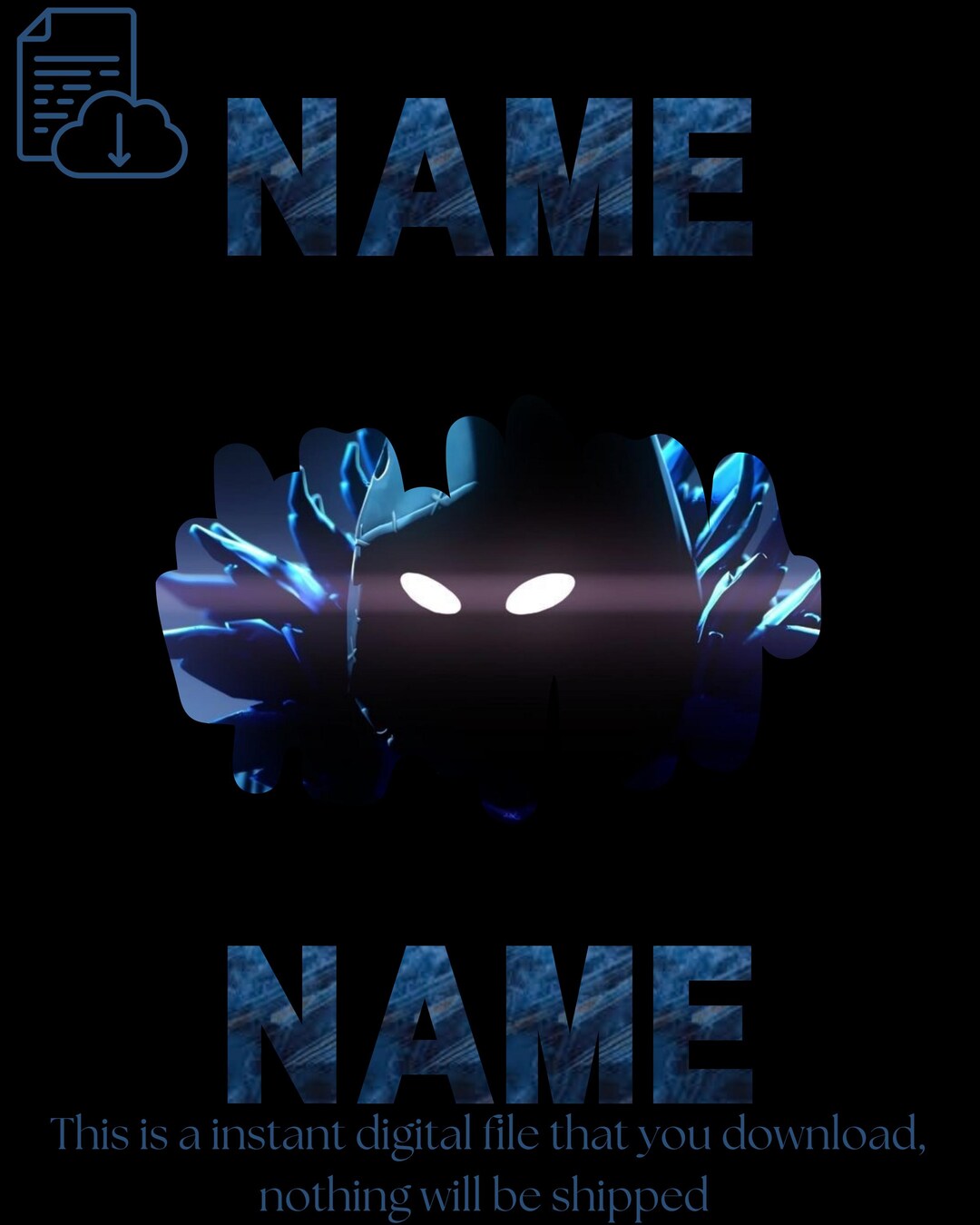 Custom Gamer Name, Digital Download Blue and Purple Effects Come Grab ...