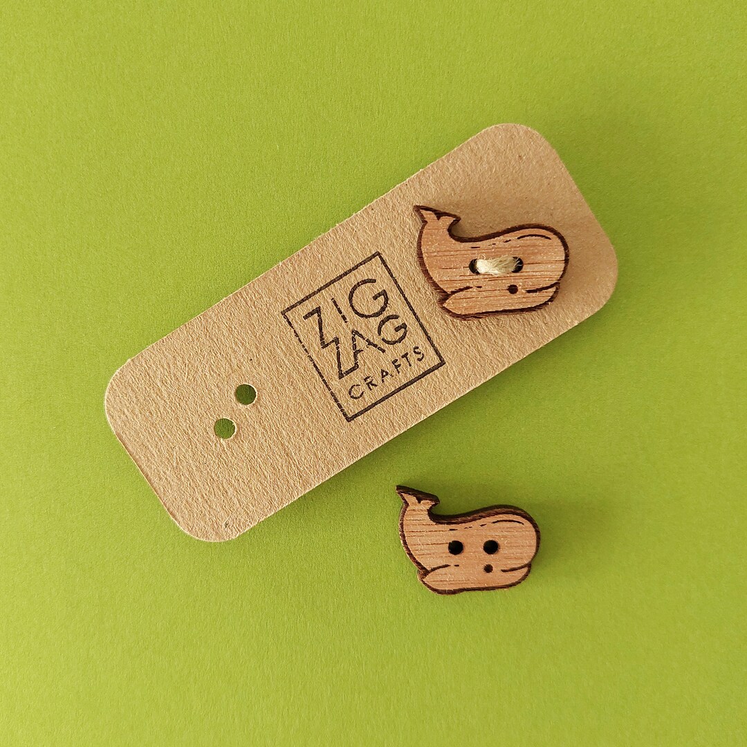 Whale Wooden Button Whale Orca Pin Quirky Sew on Tag - Etsy