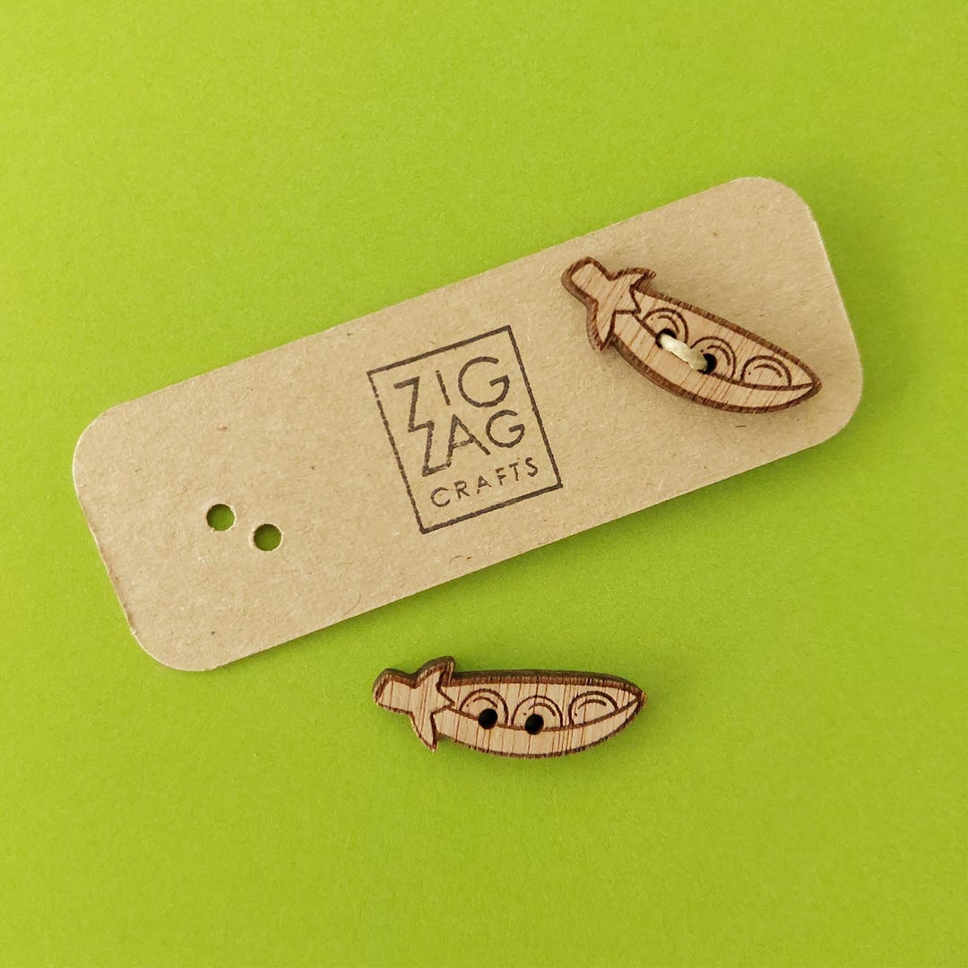 Pea Buttons peas in a Pod Pin Wooden Buttons Quirky Sew on Tag - Etsy